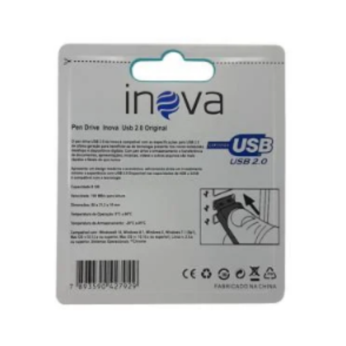 RS Eletrônicos - Pen Drive inova USB 2.0 8GB - PE - Meu catálogo fácil!